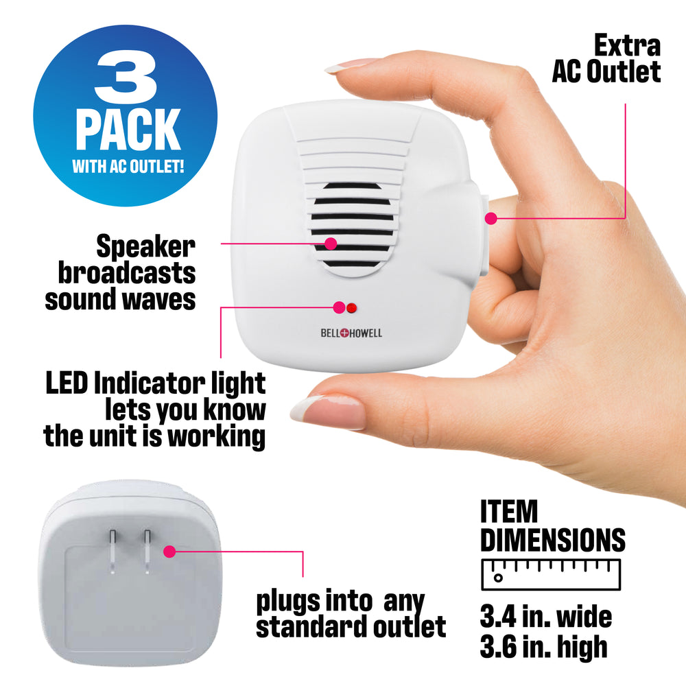 Pest Repellers w/ Extra Outlet 3 Pack – Bell + Howell