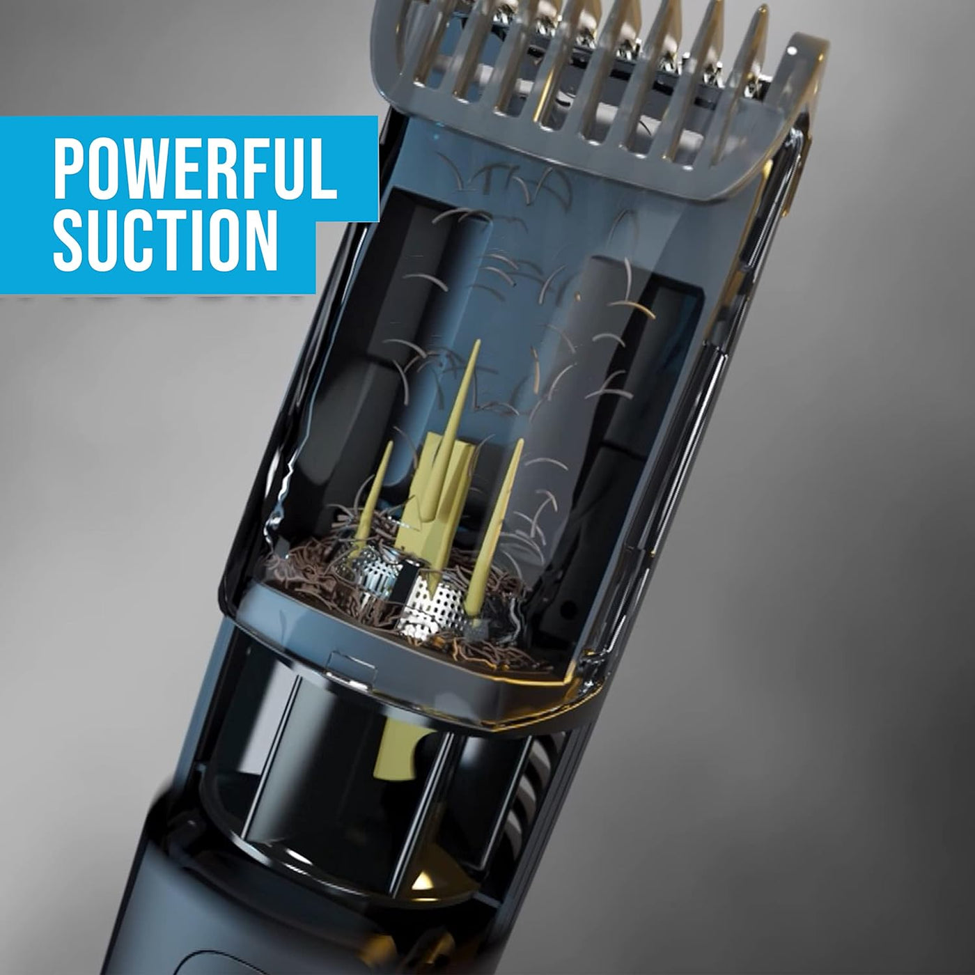 VacuTrim, Rechargeable Trimmer with Built-In Vacuum, Electric Shaver w ...