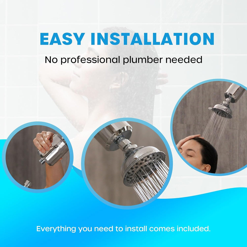 EVERGLOW High-Output Shower Filter, Reduces Chlorine, Dry Skin, Dandru ...