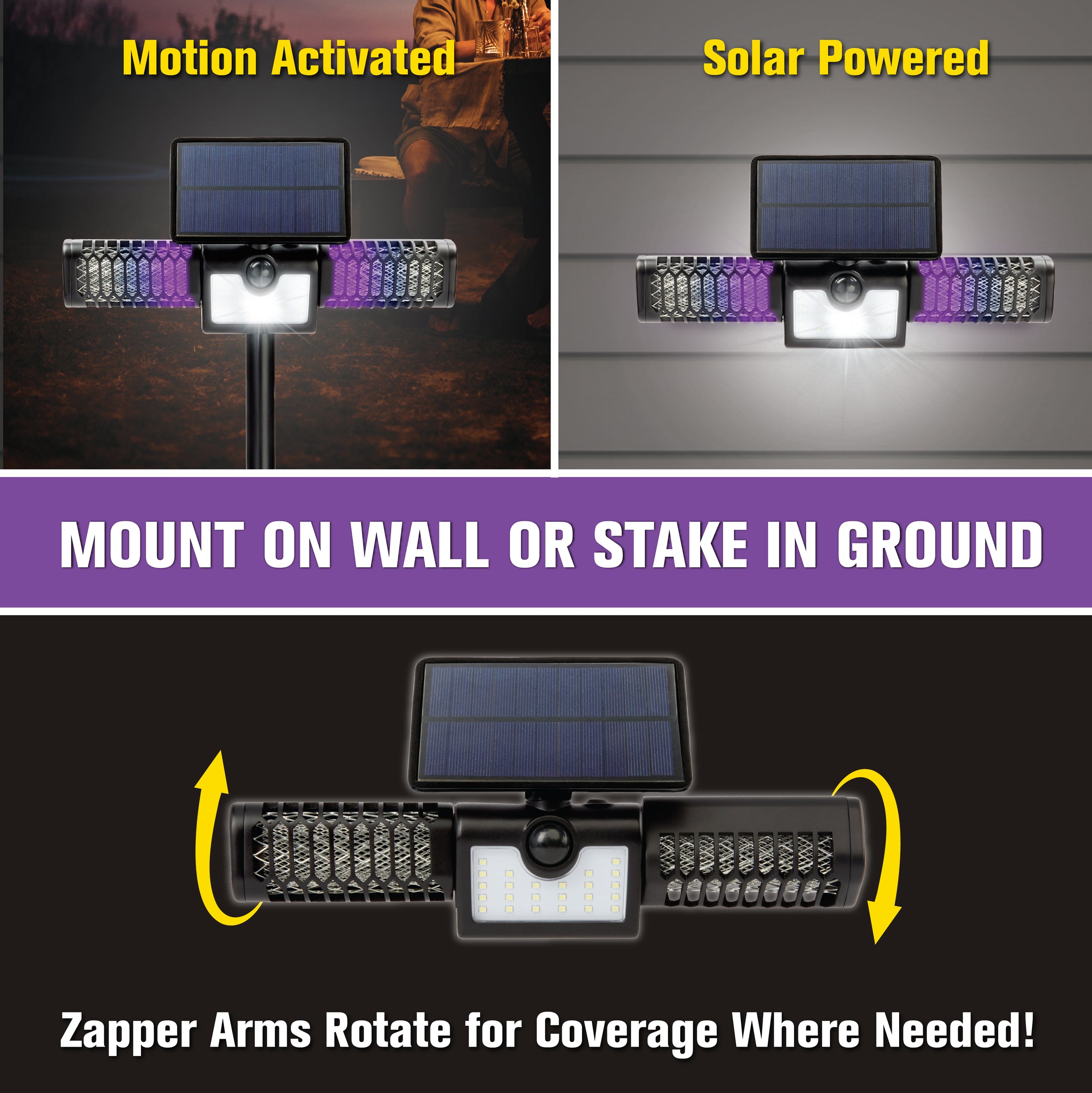Bell + Howell 1200-Volt Solar Monster Zapper 2 in 1 Solar Trapper and