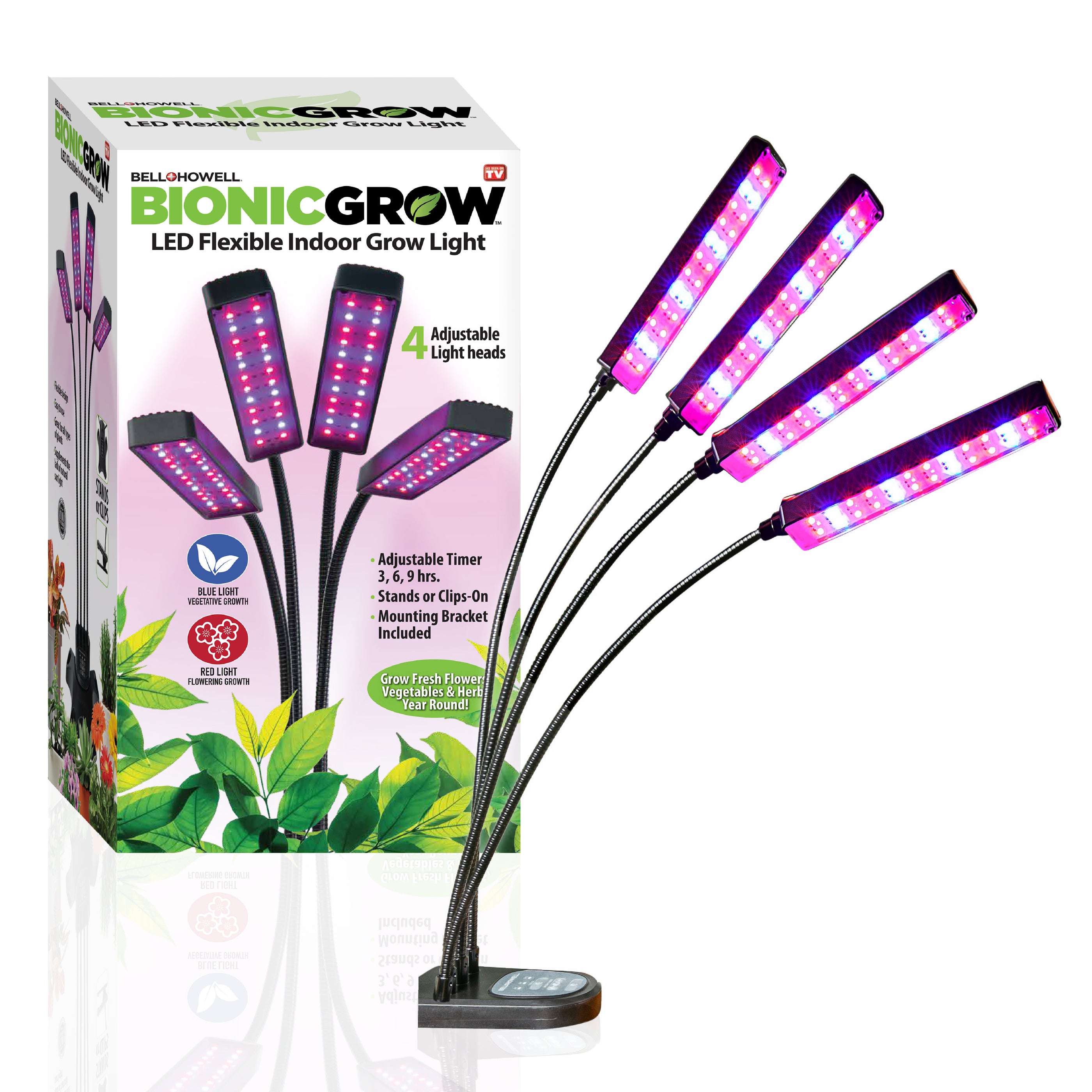 Bionic Grow Light - 2, 3 and 4-Head Adjustable Full Spectrum LED Grow ...