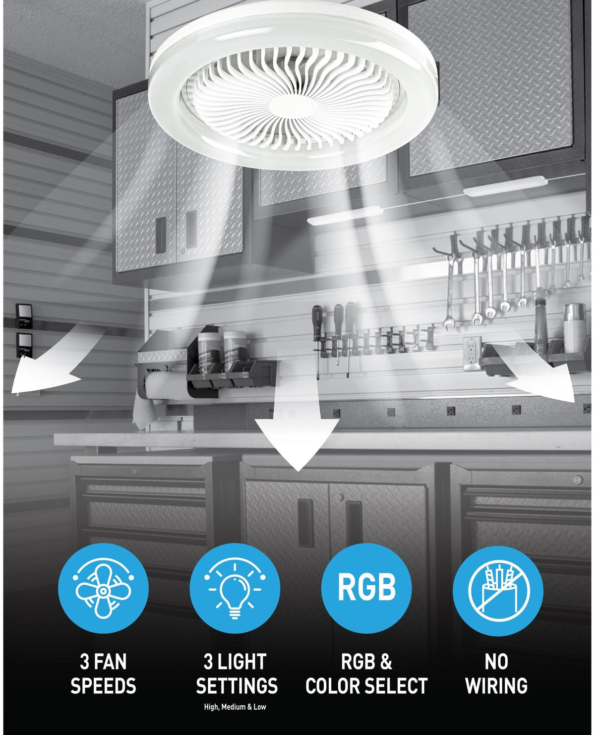 Bell+Howell Socket Air - Light Socket Fan Light with RGB Color Changin ...