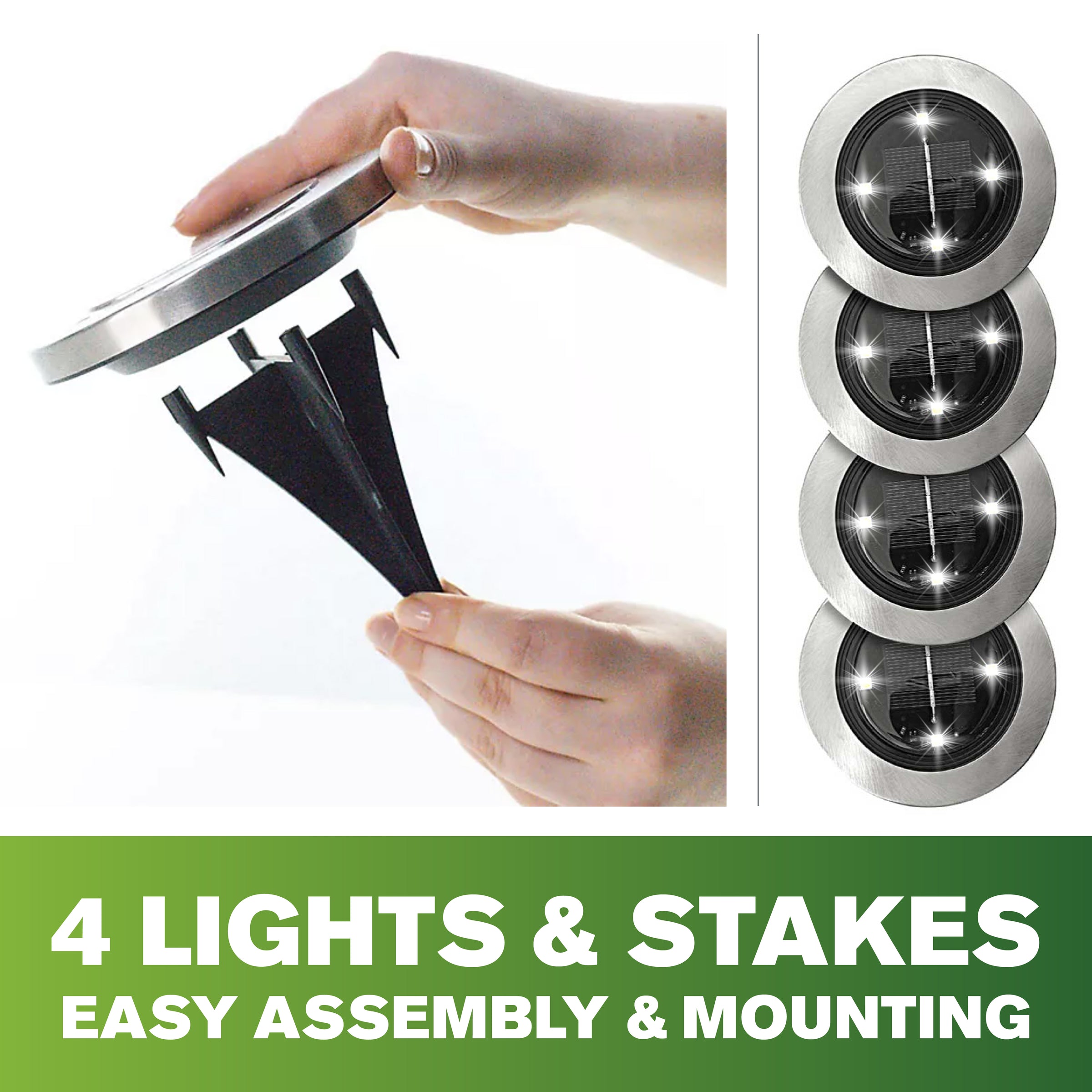 Bell + Howell Pathway & Landscape Disk Lights - 4 Pack