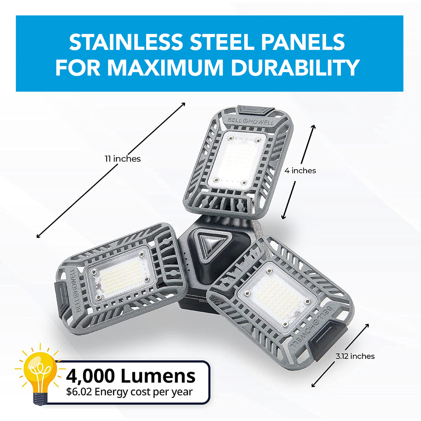 Bell+Howell Triburst 4000 Lumen LED Garage Lights Ceiling LED High-Int ...