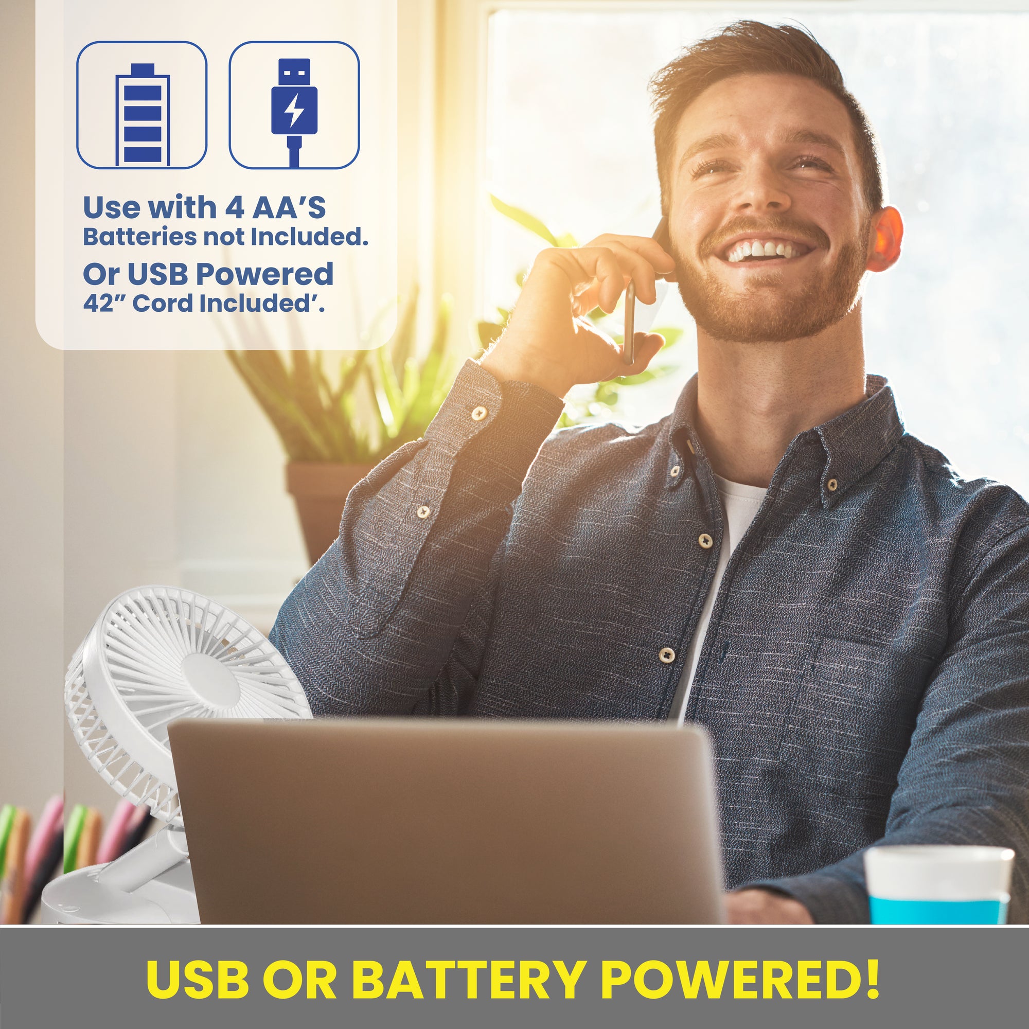 Mini Foldaway Fan- White – Bell + Howell