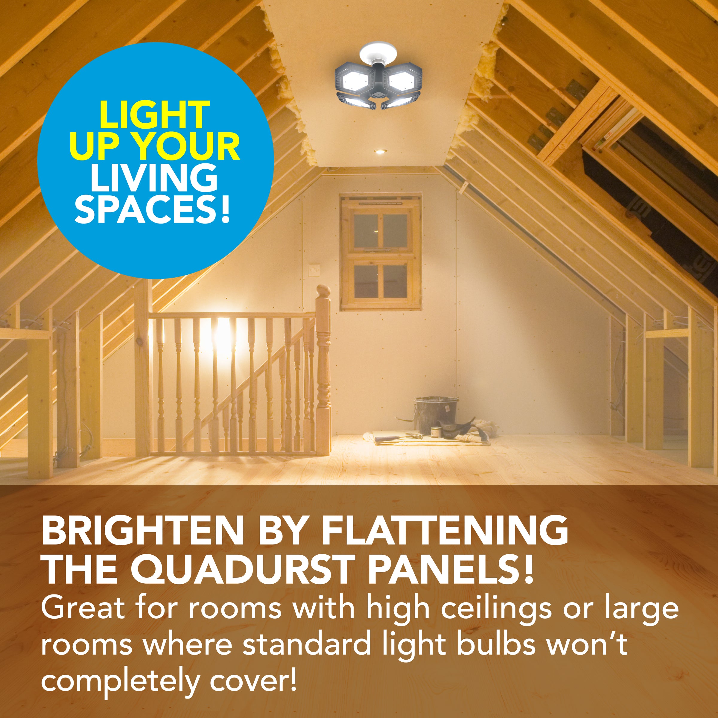 Bell+Howell Quadburst LED Lighting with 5,500 Lumens, 4 Multi-Directio ...