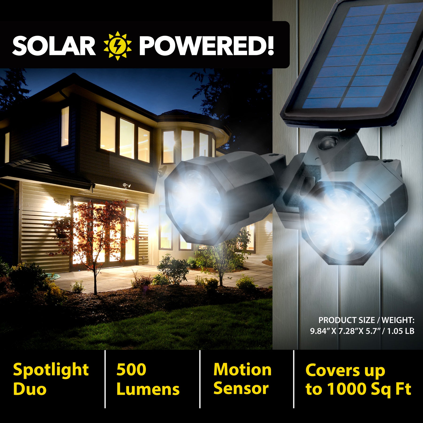 Bionic Spotlight Duo Solar Powered Spotlight – Bell + Howell