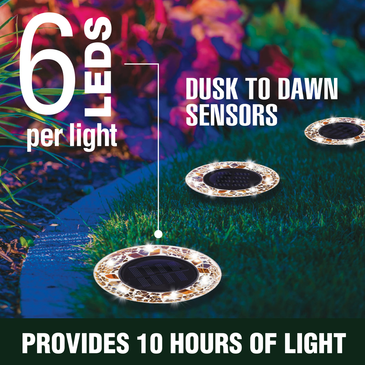 Bell + Howell Pathway & Landscape Mosaic Disk Light 4 Pack