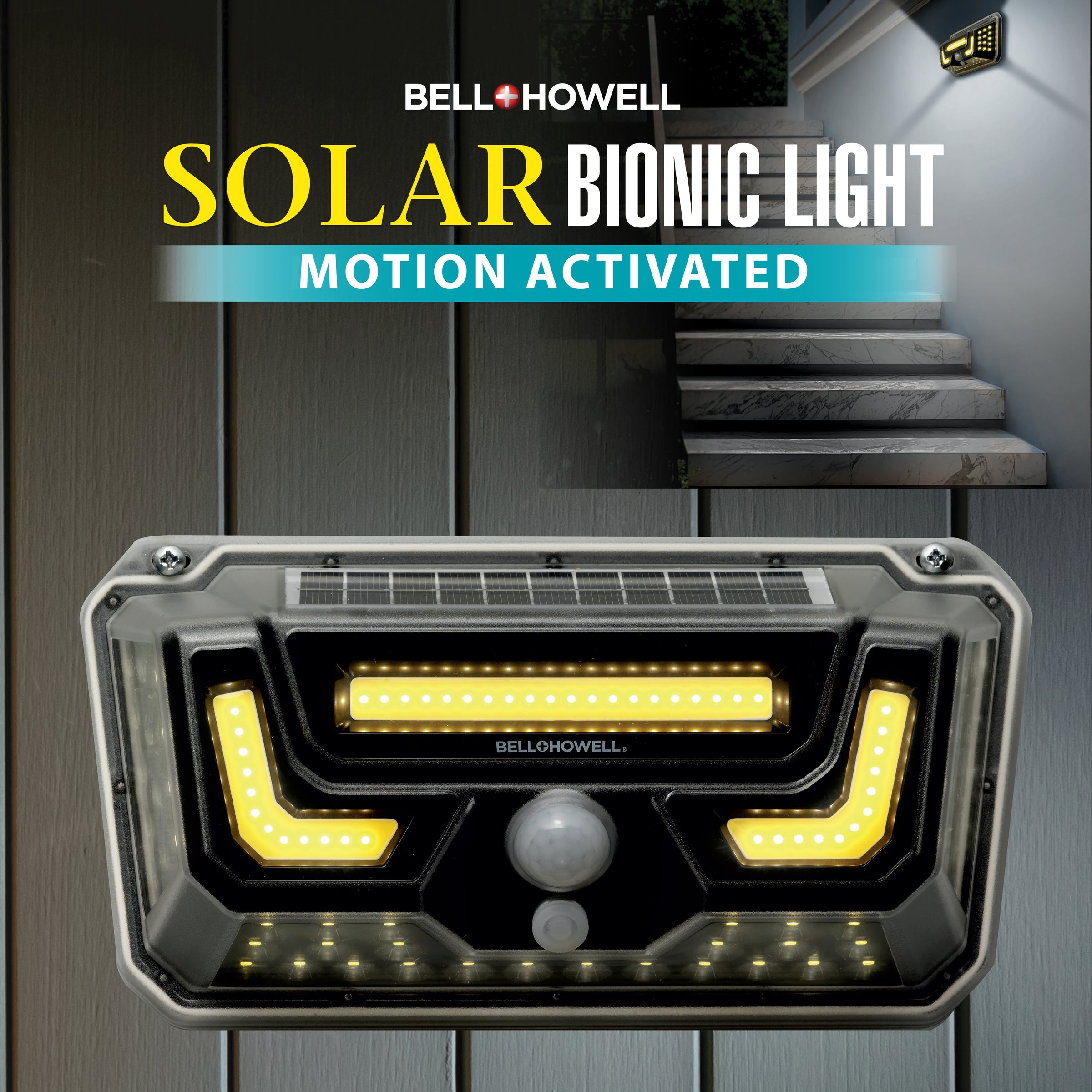 Bell+Howell Solar Bionic Wall Light Solar Light For Outdoors with Moti ...