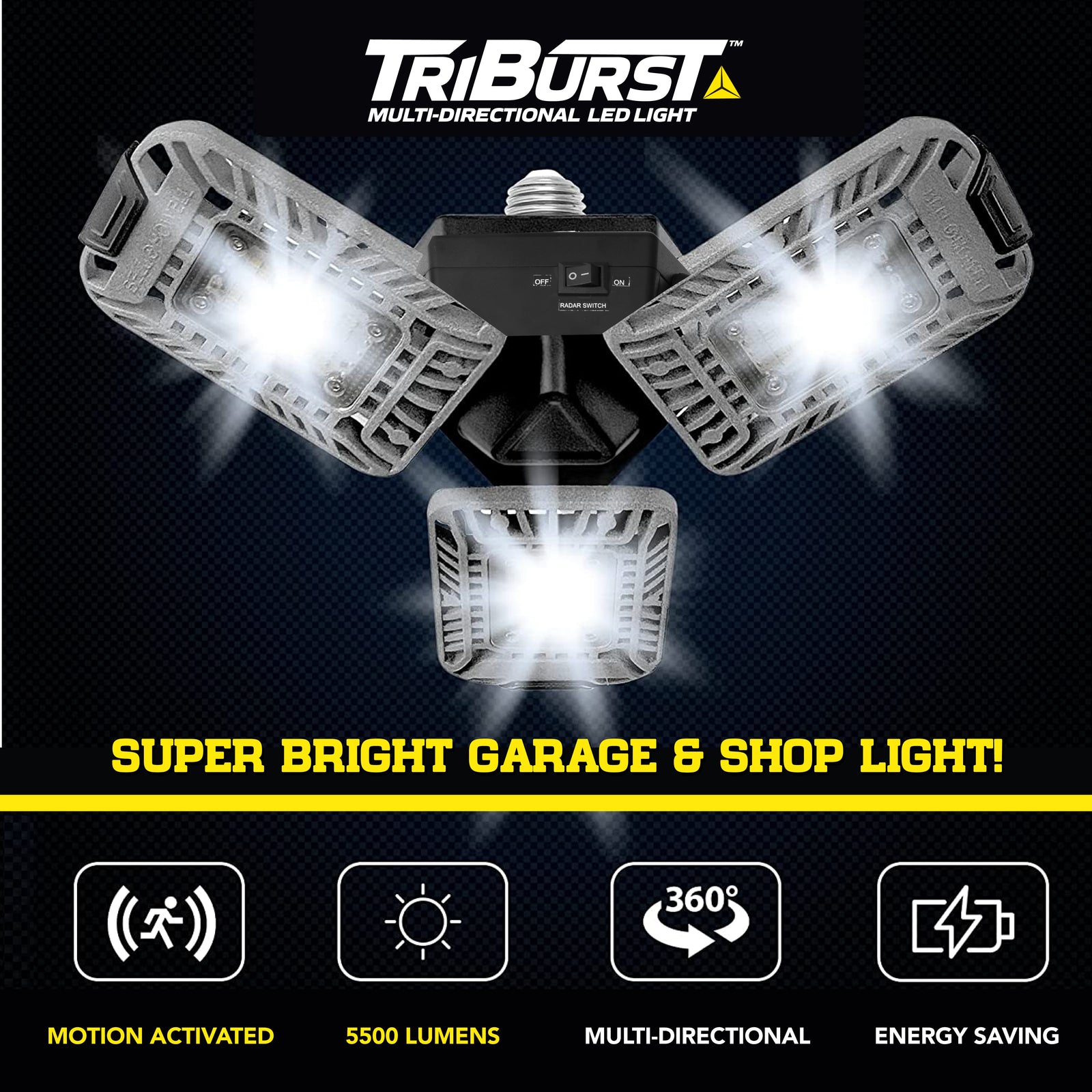 Bell + Howell Triburst Deluxe Motion Activated 5500 Lumen High Intensi