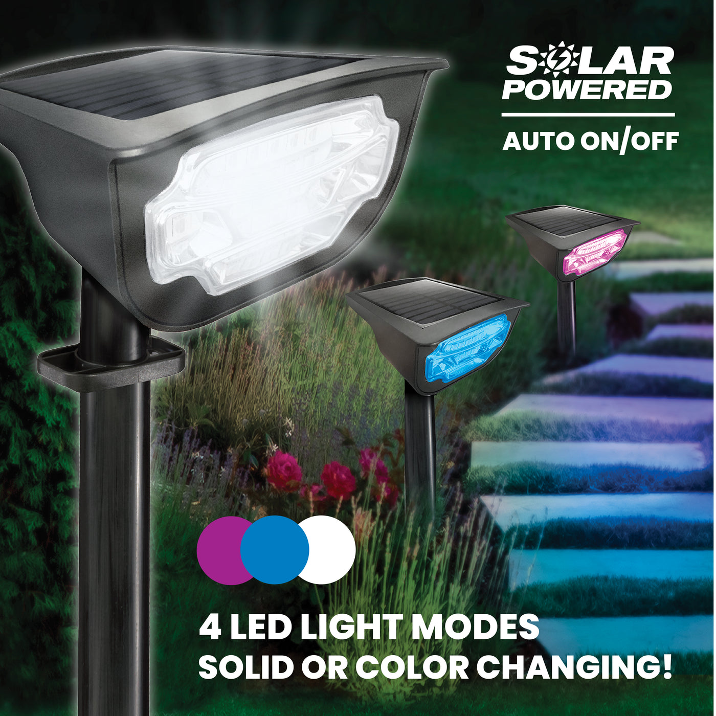 Bell + Howell Bionic Color Burst Solar Powered Spotlight (2 pack)