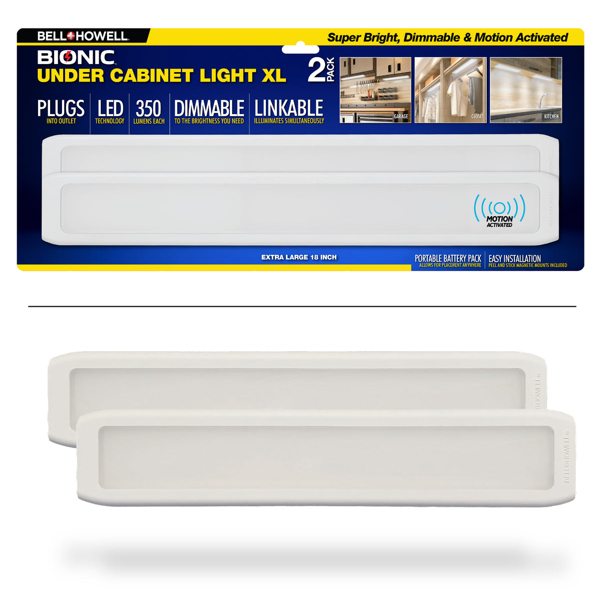 Bell + Howell Bionic 18" Motion Activated Under Cabinet Lights