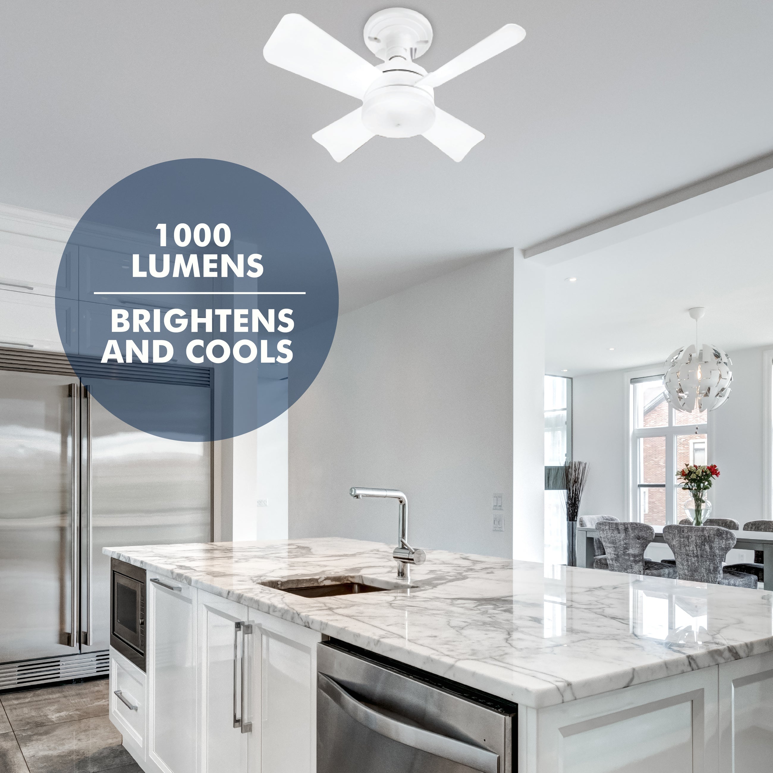 Bell + Howell Screw-In Socket Fan - Remote Controlled Socket Ceiling F